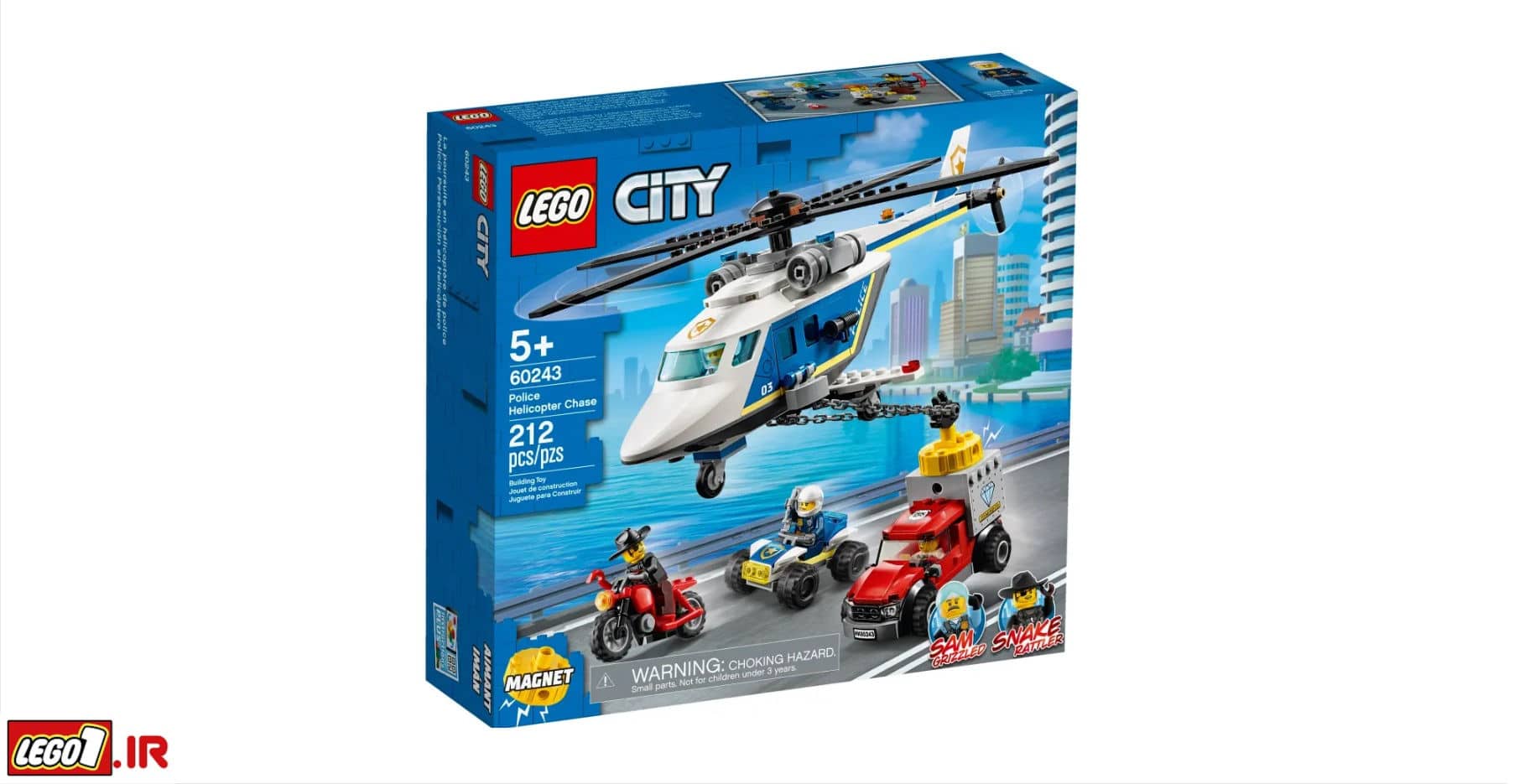 لگو تعقیب و گریز هلیکوپتر پلیس (سیتی) LEGO Police Helicopter Chase ...