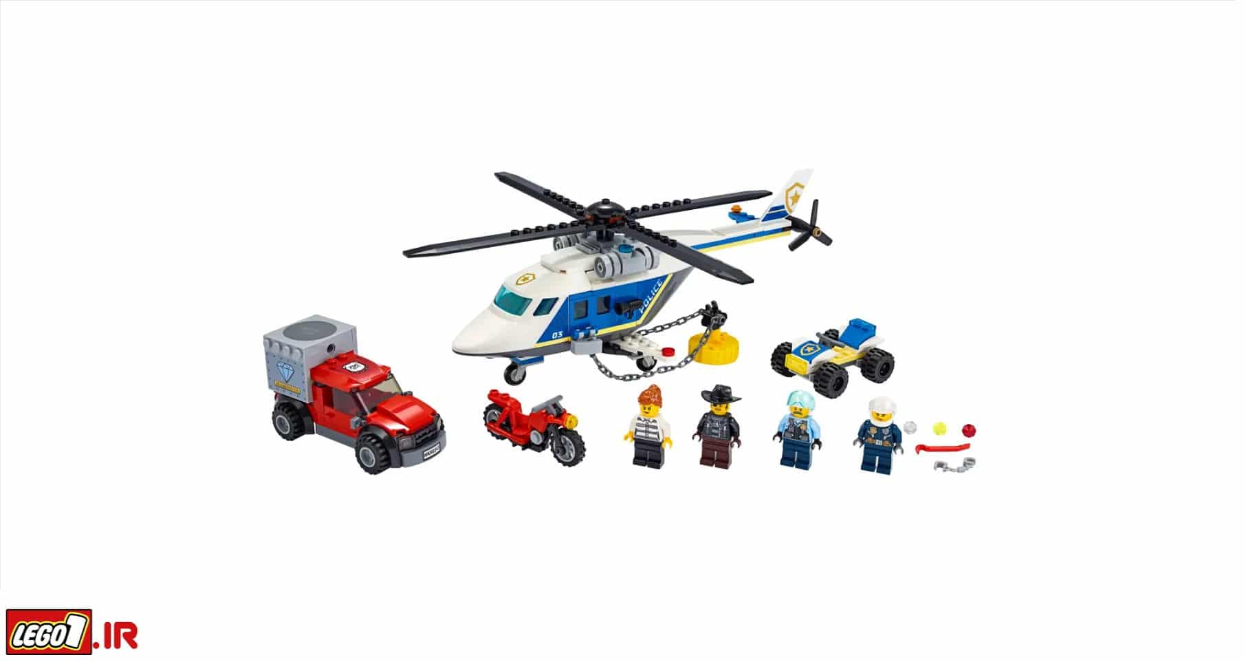 لگو تعقیب و گریز هلیکوپتر پلیس (سیتی) LEGO Police Helicopter Chase ...